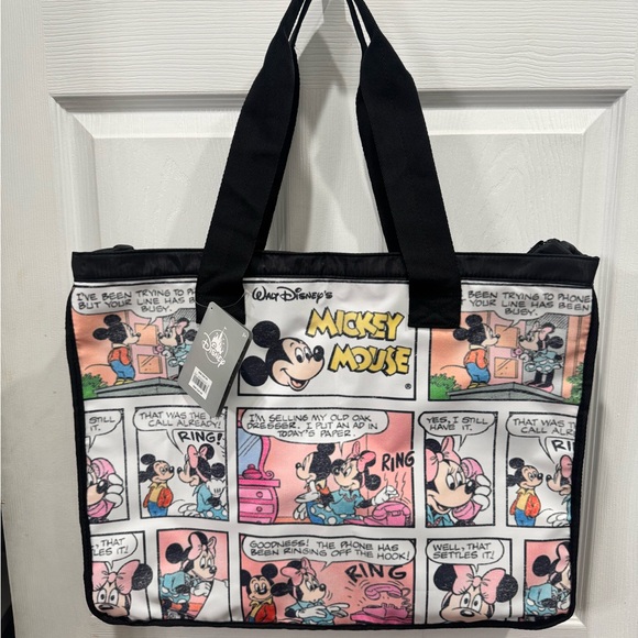Disney | Bags | Disney Mickey Mouse Comic Tote Black And Multicolor ...